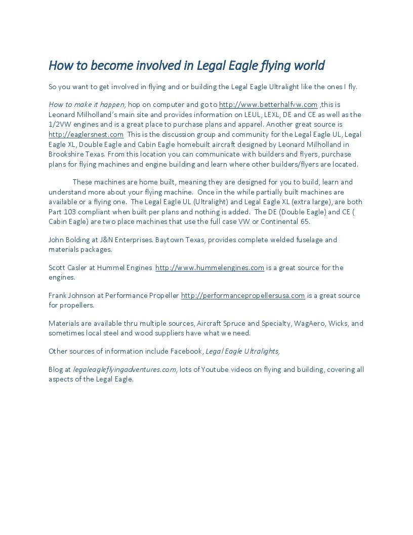 How to Get involved in the Legal Eagle Ultralight World – Legal Eagle ...